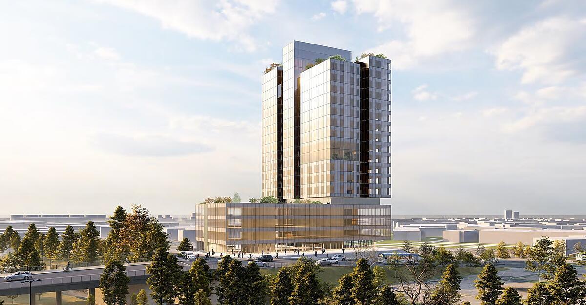 Swietelsky will mit seiner neuen Zentrale 75 Meter hoch hinaus ...